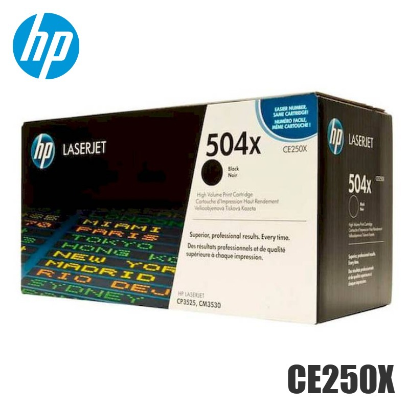 Toner HP 504X Negro (CE250X) para Color LaserJet CP3525, CM3530 ...