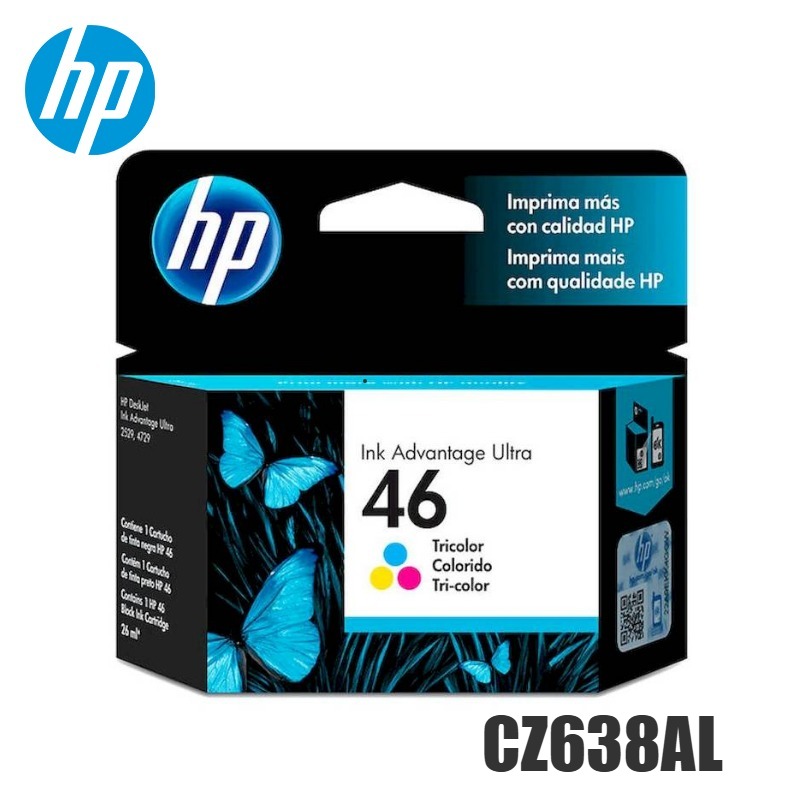 Cartucho Tinta Kit Original HP 46 Tricolor (CZ638AL) Deskjet Ink ...